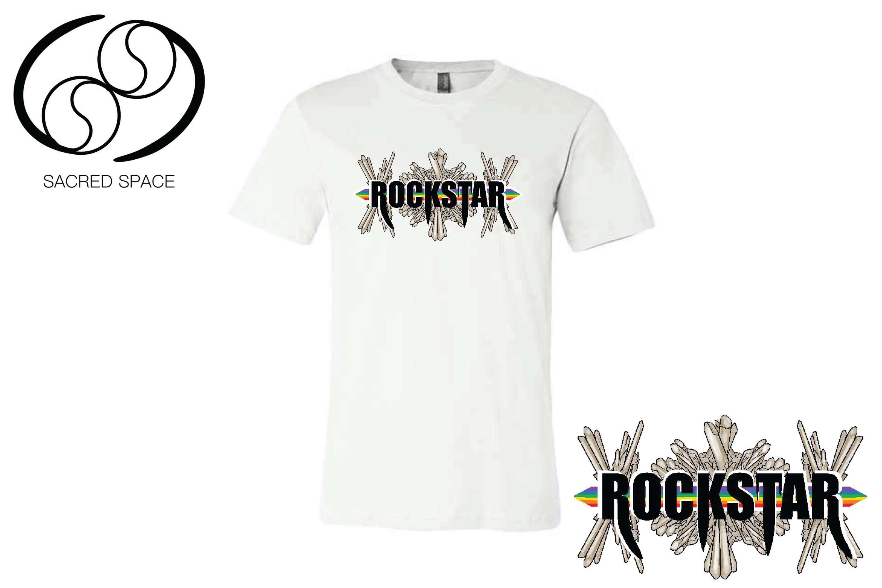 Rockstar Tees: White – Sacred Space 69 LLC
